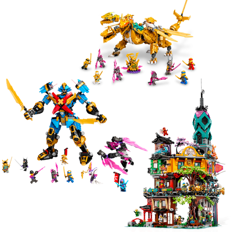 LEGO Ninjago City Gardens, Nya’s Samurai X Mech, and Lloyd’s Golden ...