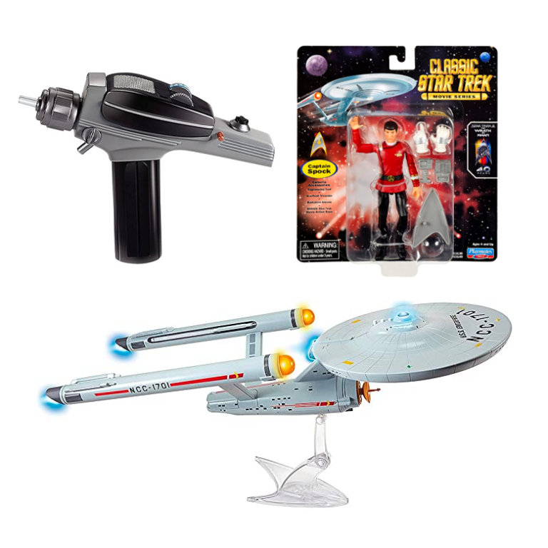 Classic Star Trek U.S.S Enterprise, Classic Phaser and Figure ...